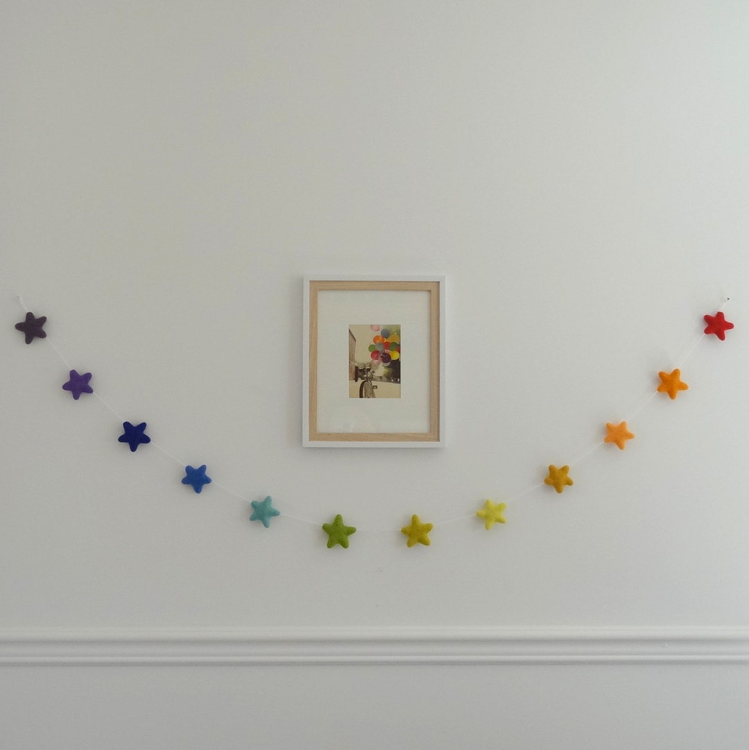 Rainbow Garland/stars Garland/multicolor Nursery/rainbow Birthday Party ...
