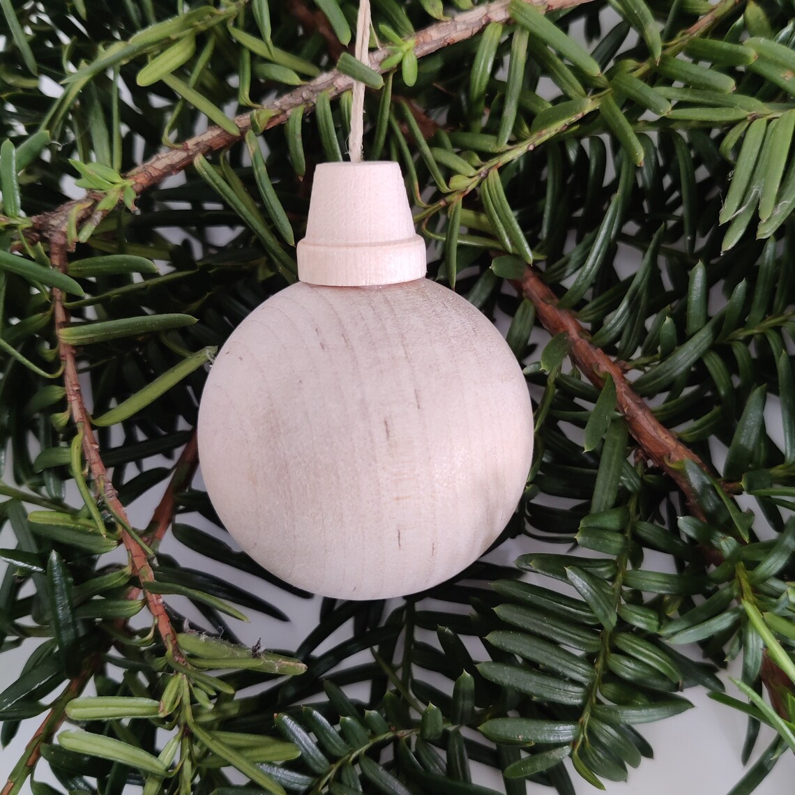 Christmas Wooden Ball Ornament Set 6/wood Christmas Tree - Etsy