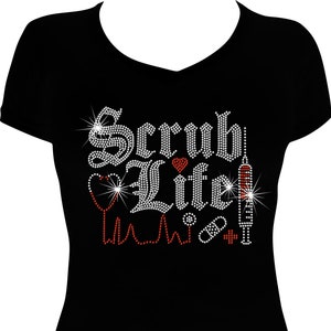 Scrub Life Bling Shirt, Scrub Life Nurse Shirt, Nurse Bling Shirt ...