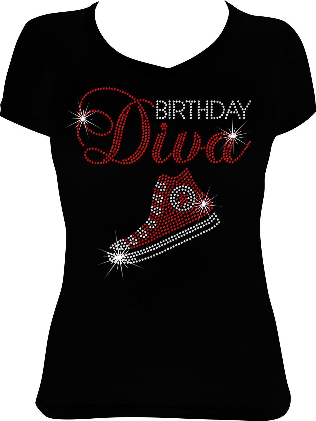 Birthday Diva Sneaker Bling Shirt Birthday Bling Birthday Shirt