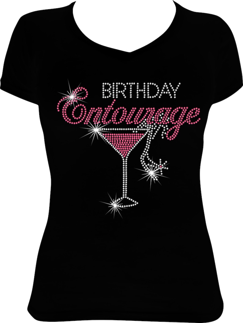 Birthday Entourage Martini Bling Shirt Birthday Bling Etsy