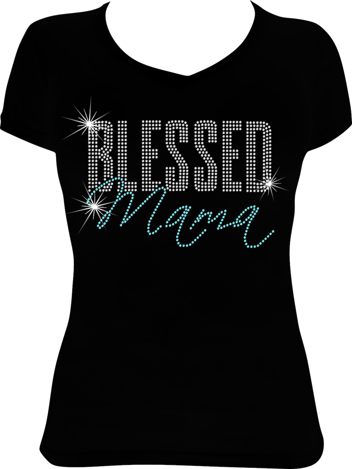 Blessed Mama Bling Rhinestone Shirt Blessed Mom Bling Shirt - Etsy
