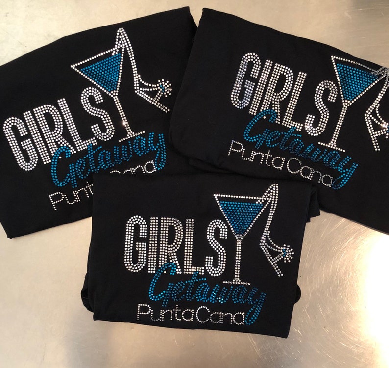Girls Getaway Martini Bling Shirt Girls Getaway Bling Shirts Etsy