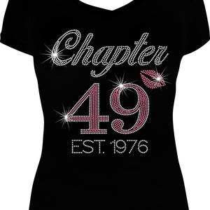 Chapter (any Age) Est (any Year) Bling Birthday Shirt, Birthday Bling ...