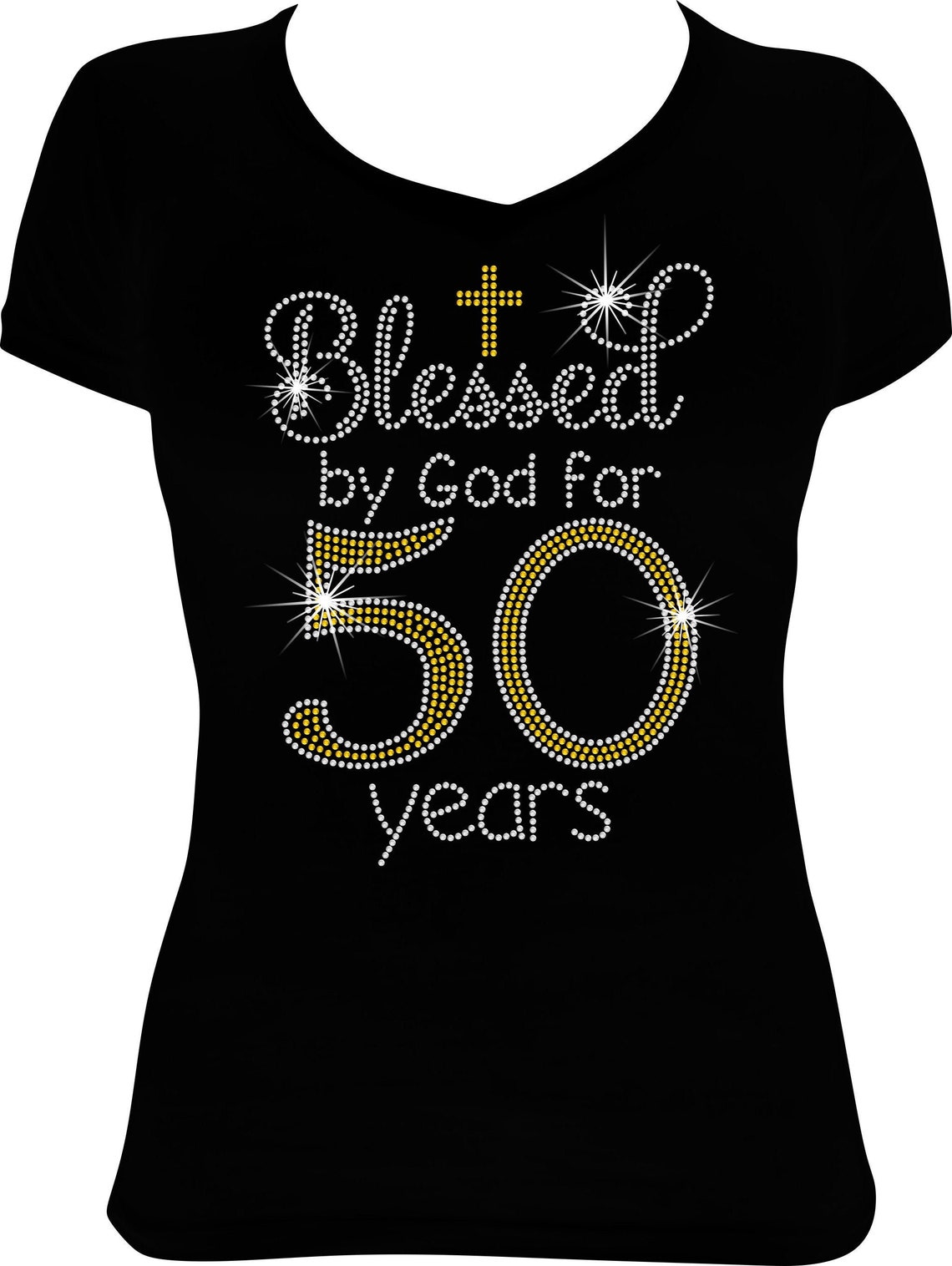Blessed by God for 50 Years Birthday Bling Shirt Birthday - Etsy