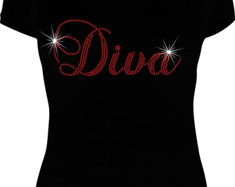 Rhinestone Diva T Shirt - Etsy