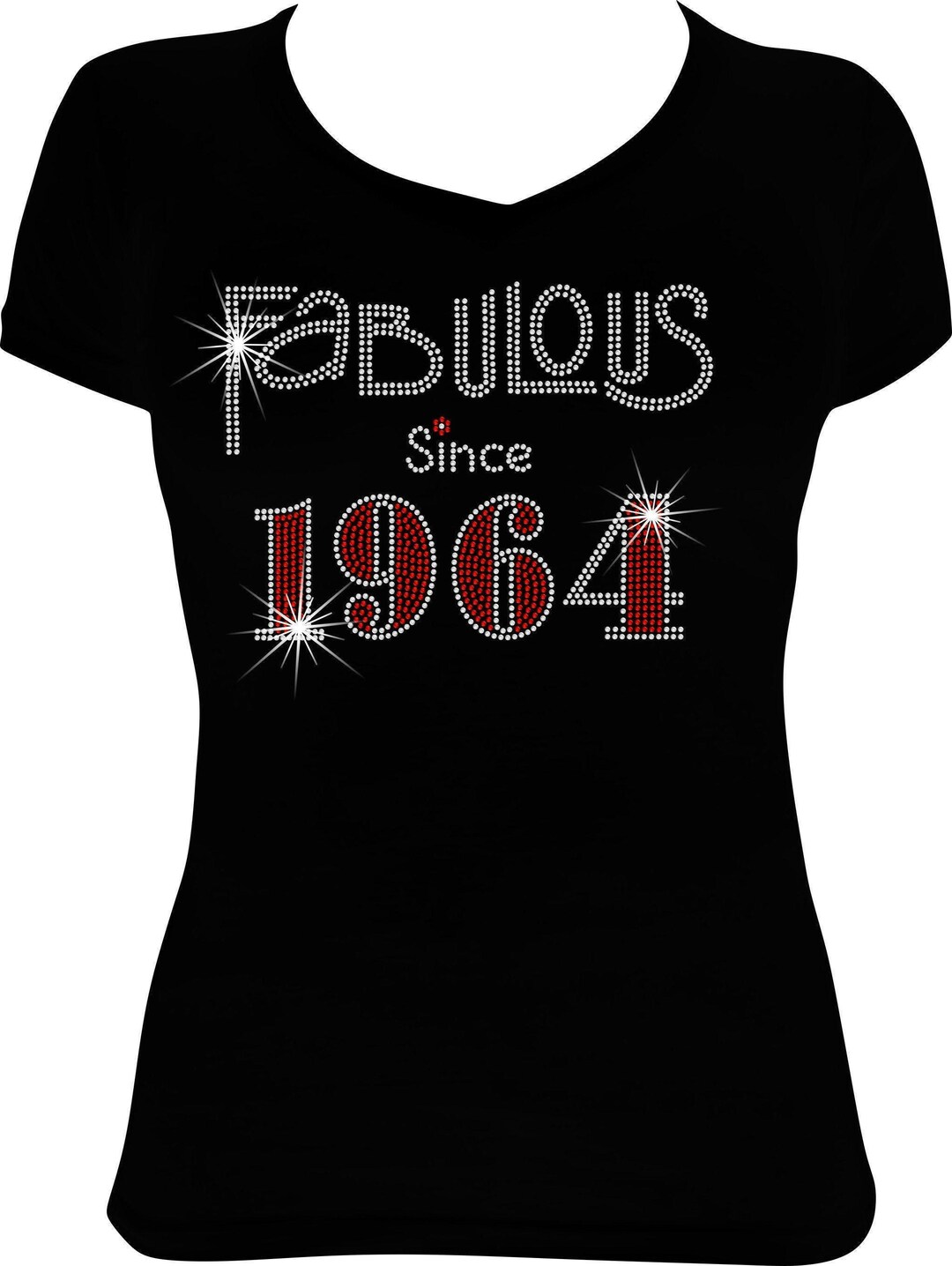 Fabulous Since 1964 Bling Birthday Shirt, 58th Birthday Bling Shirt ...