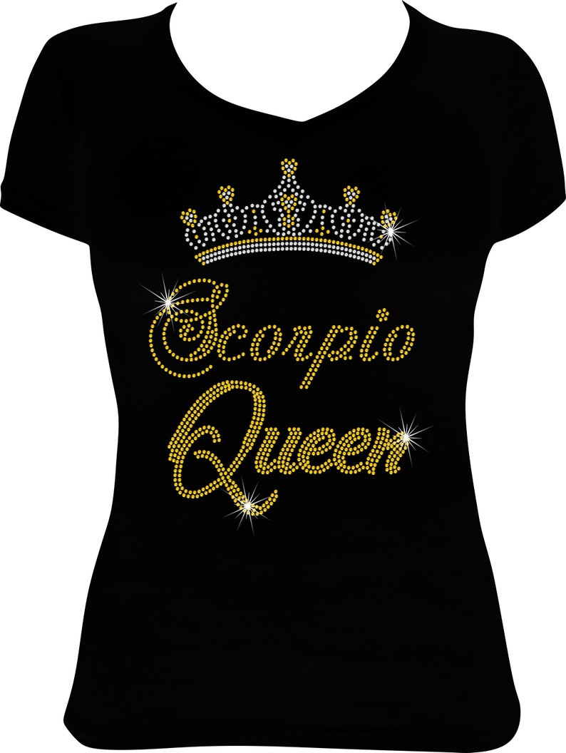 Scorpio Queen Crown Bling Shirt Birthday Bling Birthday - Etsy