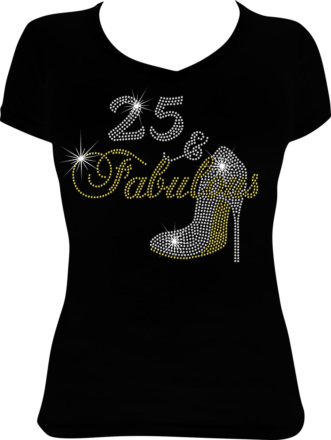 25 and Fabulous Birthday Bling Shirt 25 Birthday Shirt - Etsy