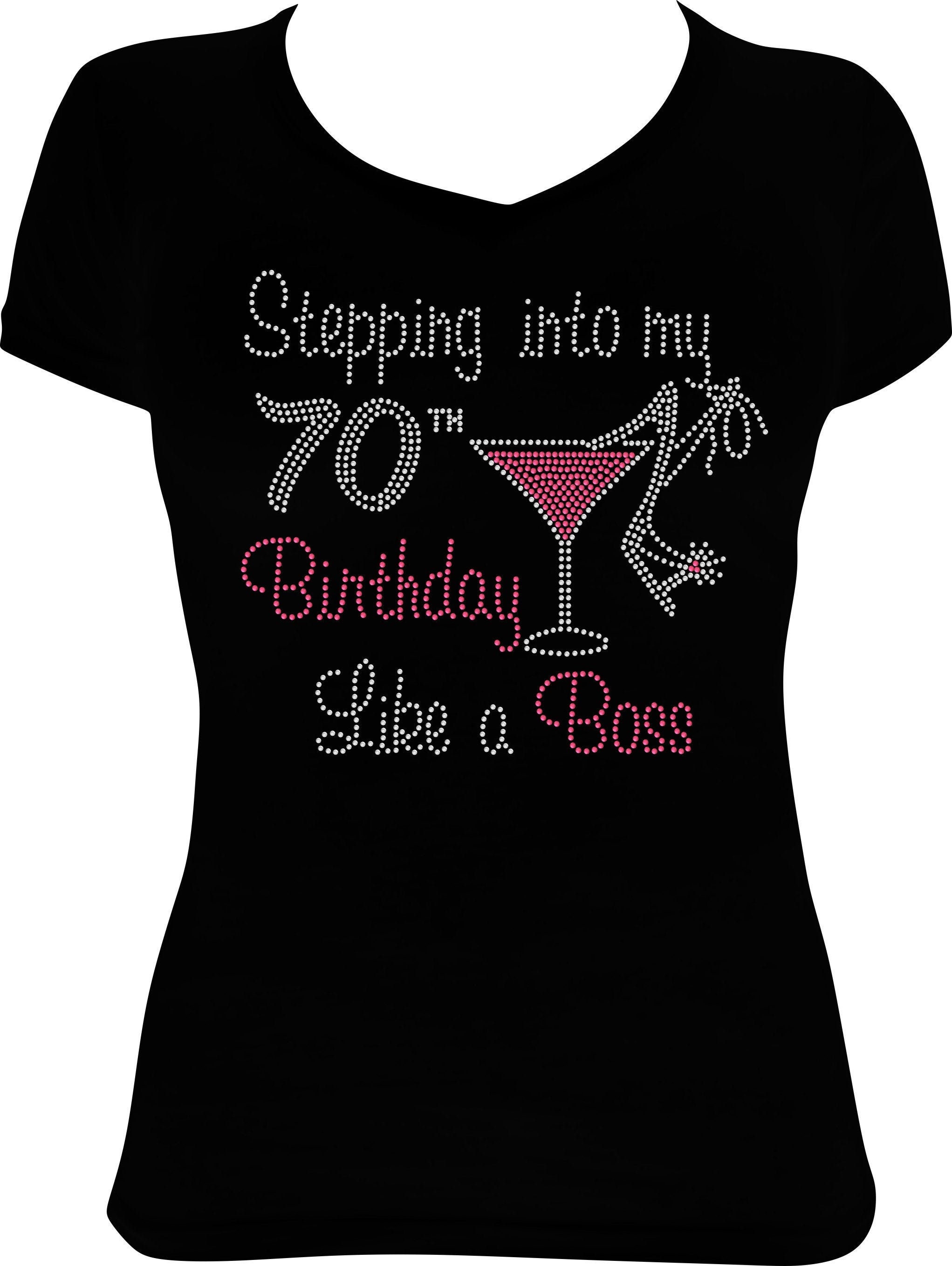 Stepping Into My 70th Birthday Like a Boss Martini Bling - Etsy