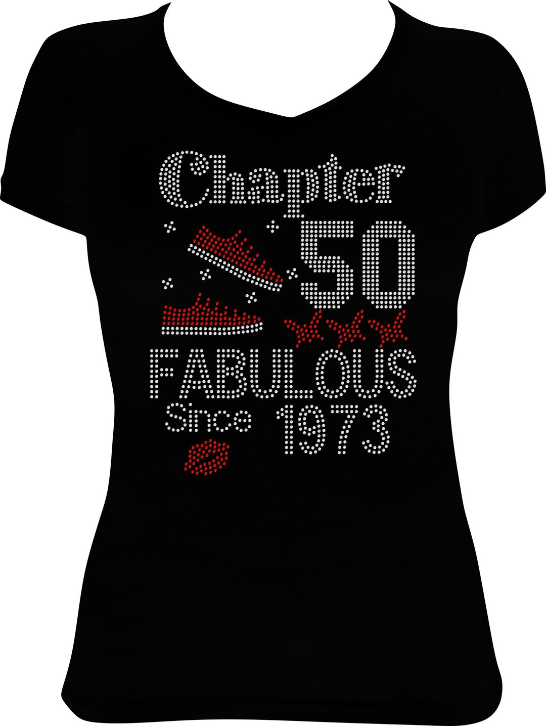 Chapter 50 Fabulous Since Any Year Sneakers Bling Birthday Shirt 50th