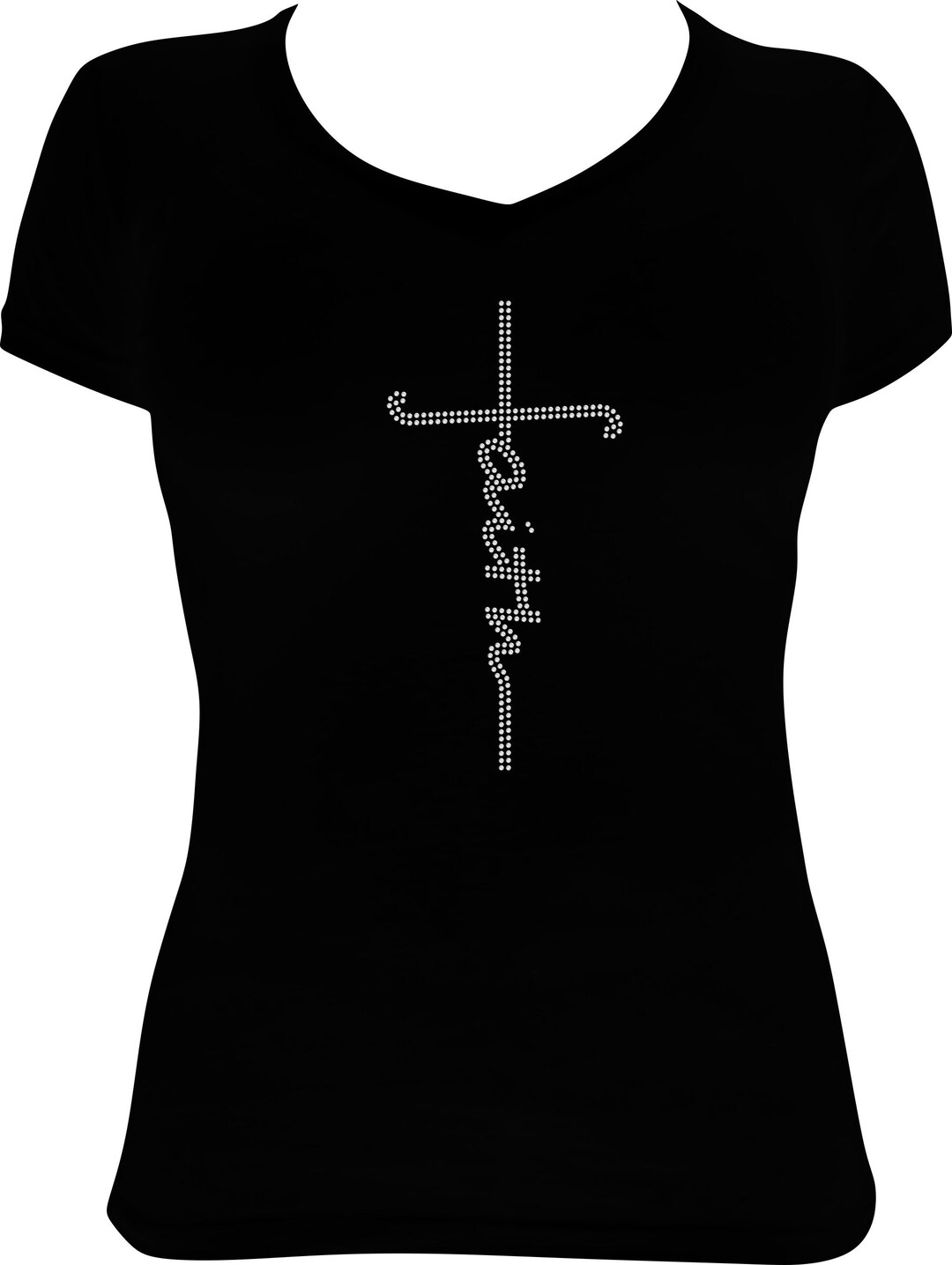 Faith Bling Shirt, Bling Shirt, Rhinestone Bling Shirt, Shirt for Women ...
