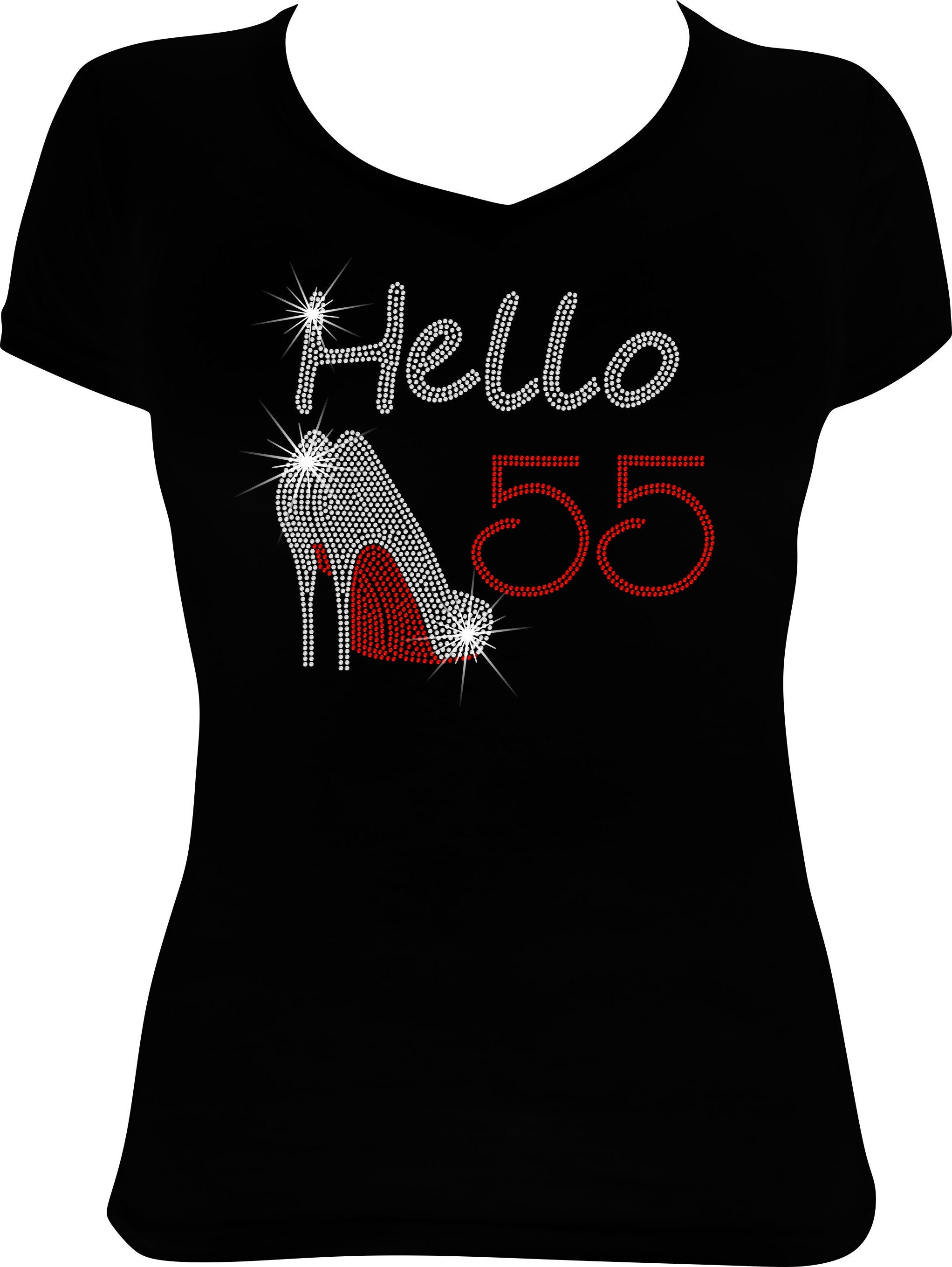 Hello 55 Shoes Birthday Bling Shirt Birthday Bling Shirt | Etsy