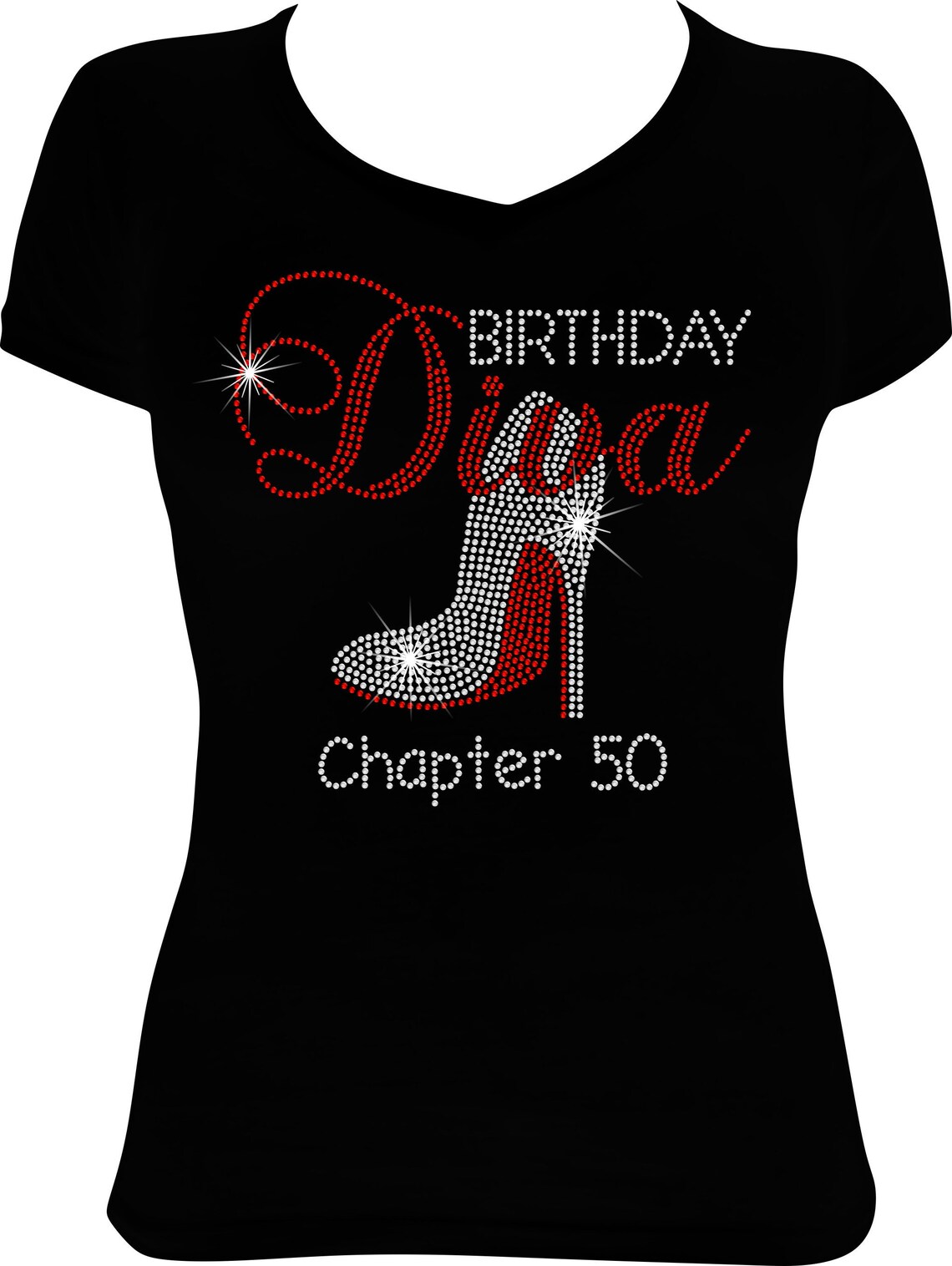 Birthday Diva Chapter 50 Rhinestone Bling Shirt Birthday - Etsy