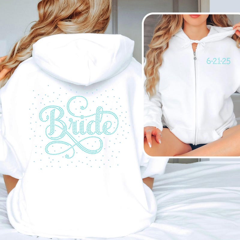 Rhinestone Zip up Hoodie - Etsy