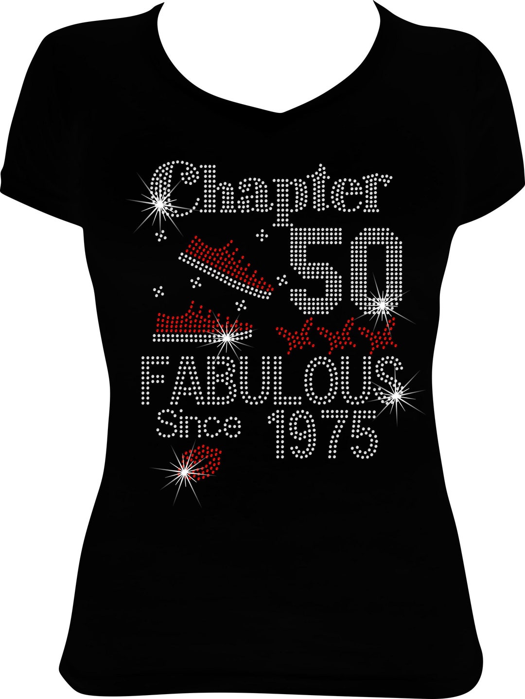 Chapter 50 Fabulous Since 1975 Sneakers Bling Birthday Shirt, 50th ...