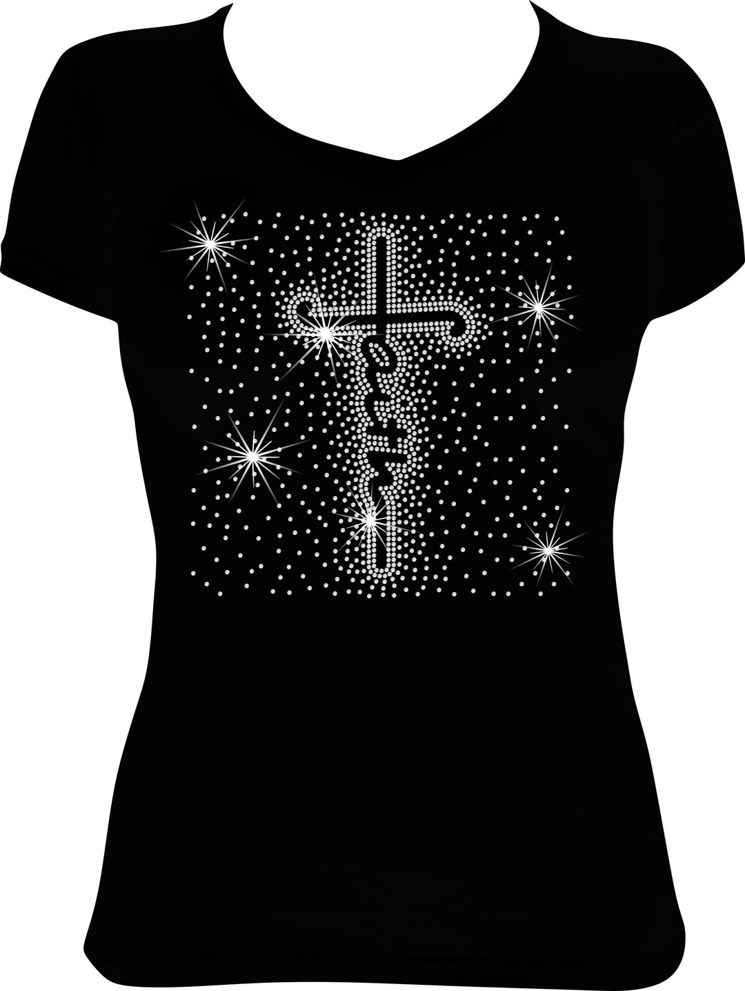 Faith Scatter Bling Shirt, Bling Shirt, Rhinestone Bling Shirt, Faith ...