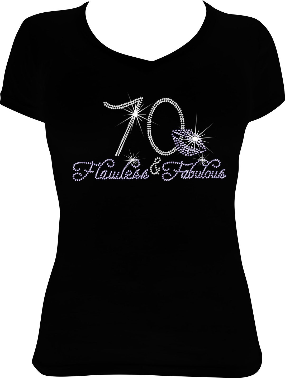 70 Flawless and Fabulous Bling Birthday Shirt, 70th Birthday Bling ...