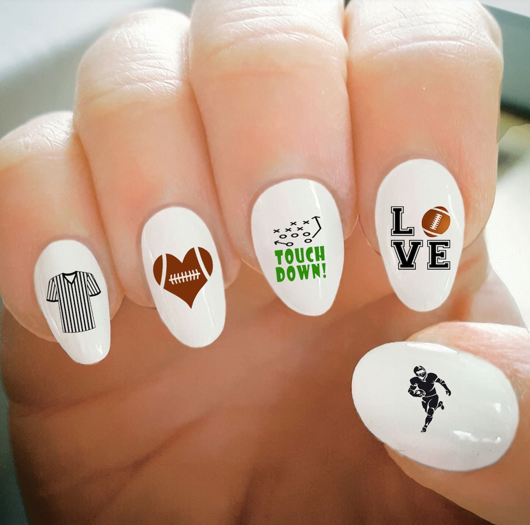 Nail Decals, Football Nail Decals, Super Bowl, Water Transfer Nail ...