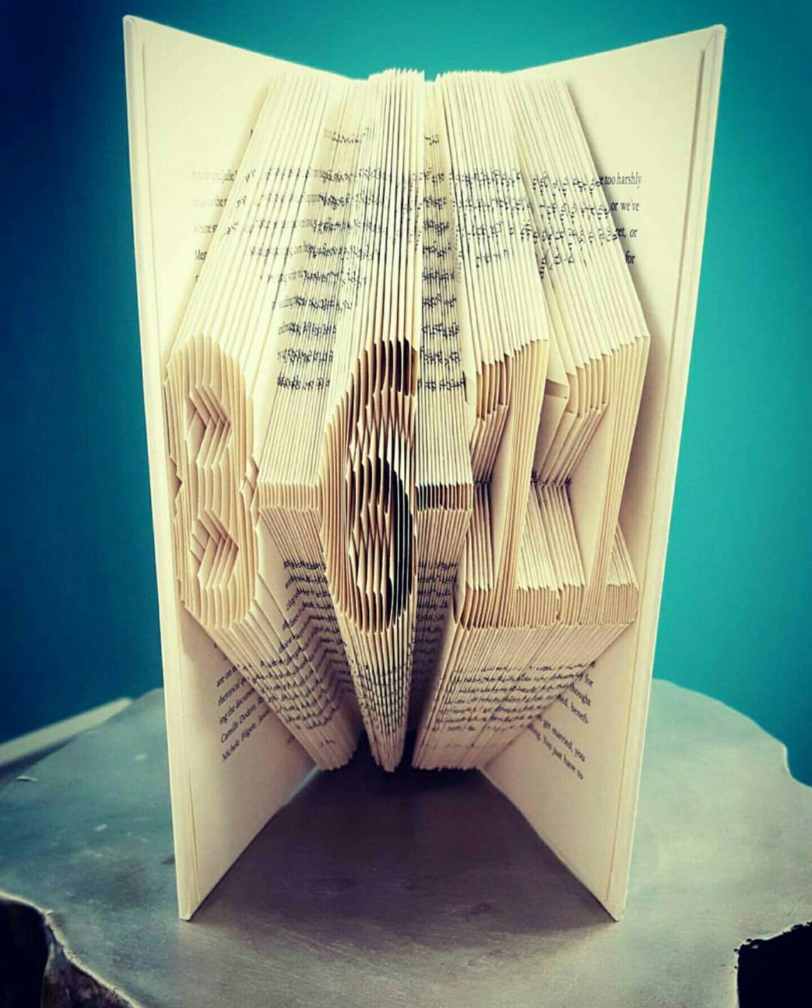 Folded Book Art Book Folding Small Font - Etsy