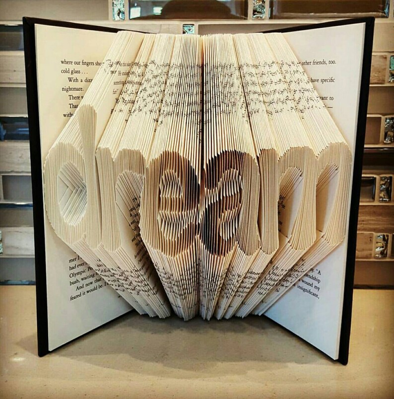 Folded Book Art Book Folding Fold Book Art Choose Font - Etsy