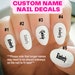 Nail Decals, Custom Nail Decals, Personalized Nail Decal, Water ...