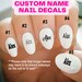 Nail Decals, Custom Nail Decals, Personalized Nail Decal, Water ...