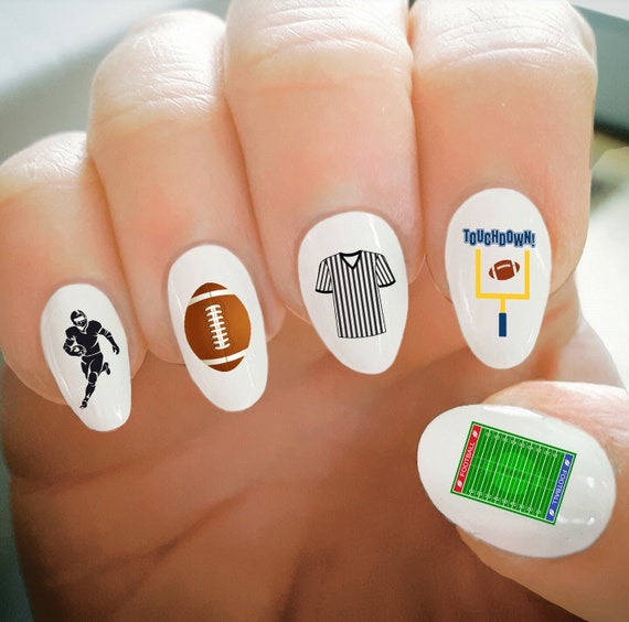Nail Decals Football Nail Decals Super Bowl Water Transfer | Etsy