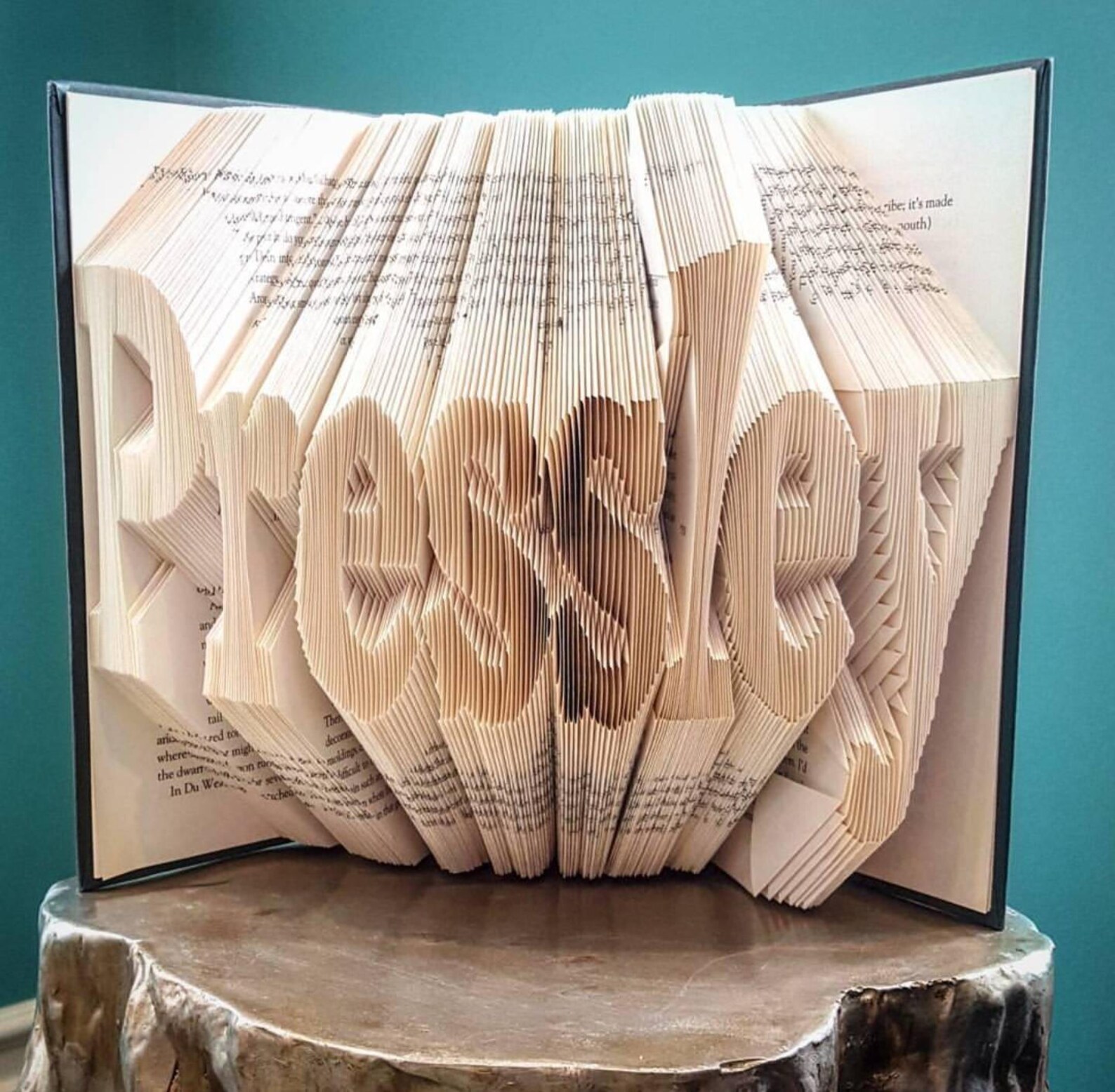 Folded Book Art Book Folding Fold Book Art Choose Font | Etsy