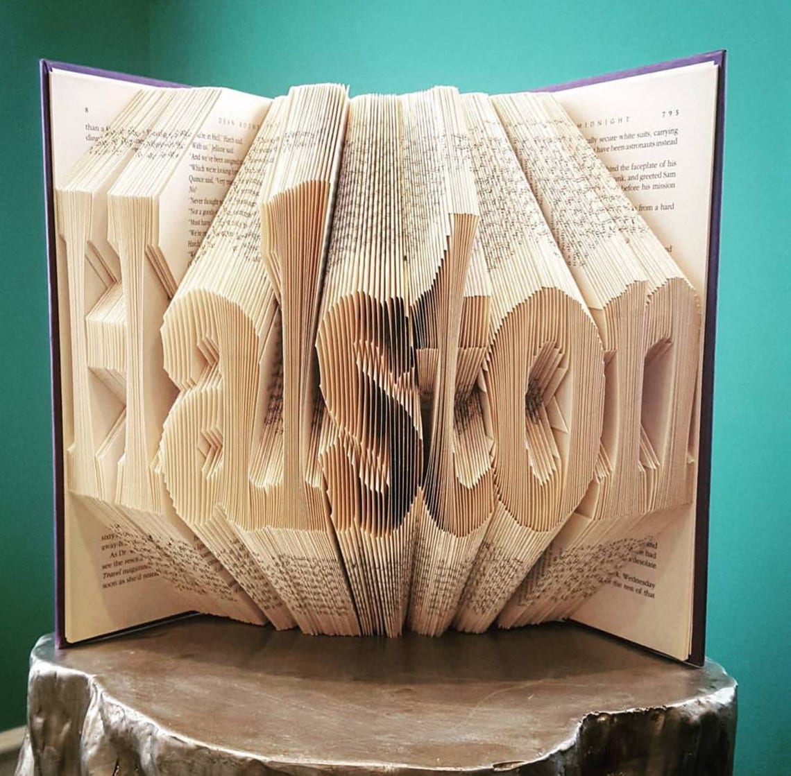 Folded Book Art Book Folding Fold Book Art Choose Font | Etsy