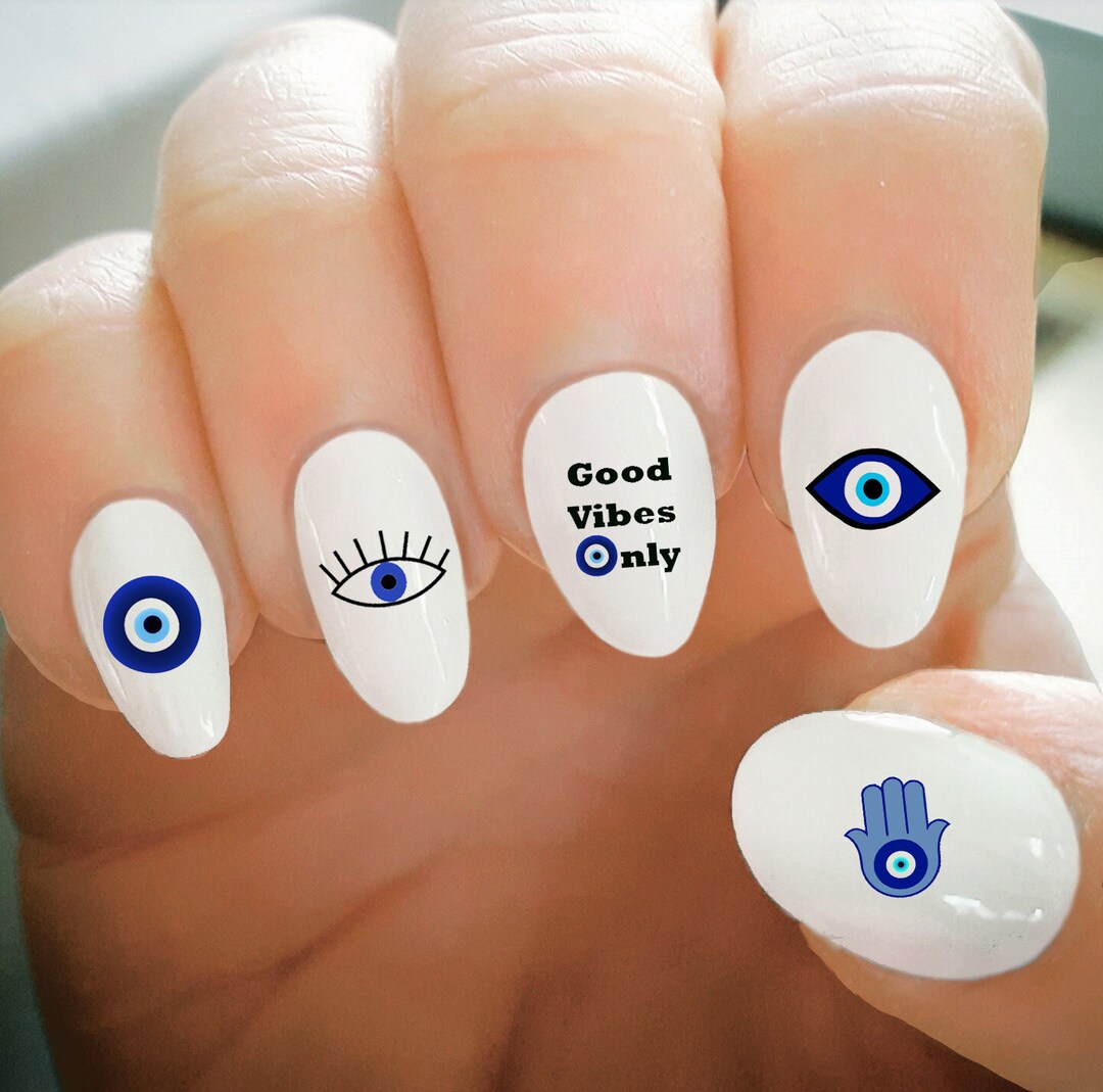 Nail Decals, Evil Eye Nail Decals, Hamsa Decal, Good Vibes, Protection ...