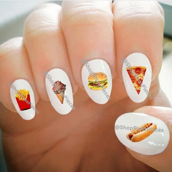 Hot Dog Press on Nails - Etsy