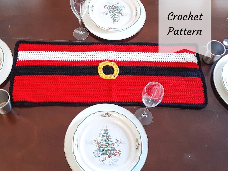 Santa Table Runner / Crochet Pattern / Santa / Christmas / Table ...