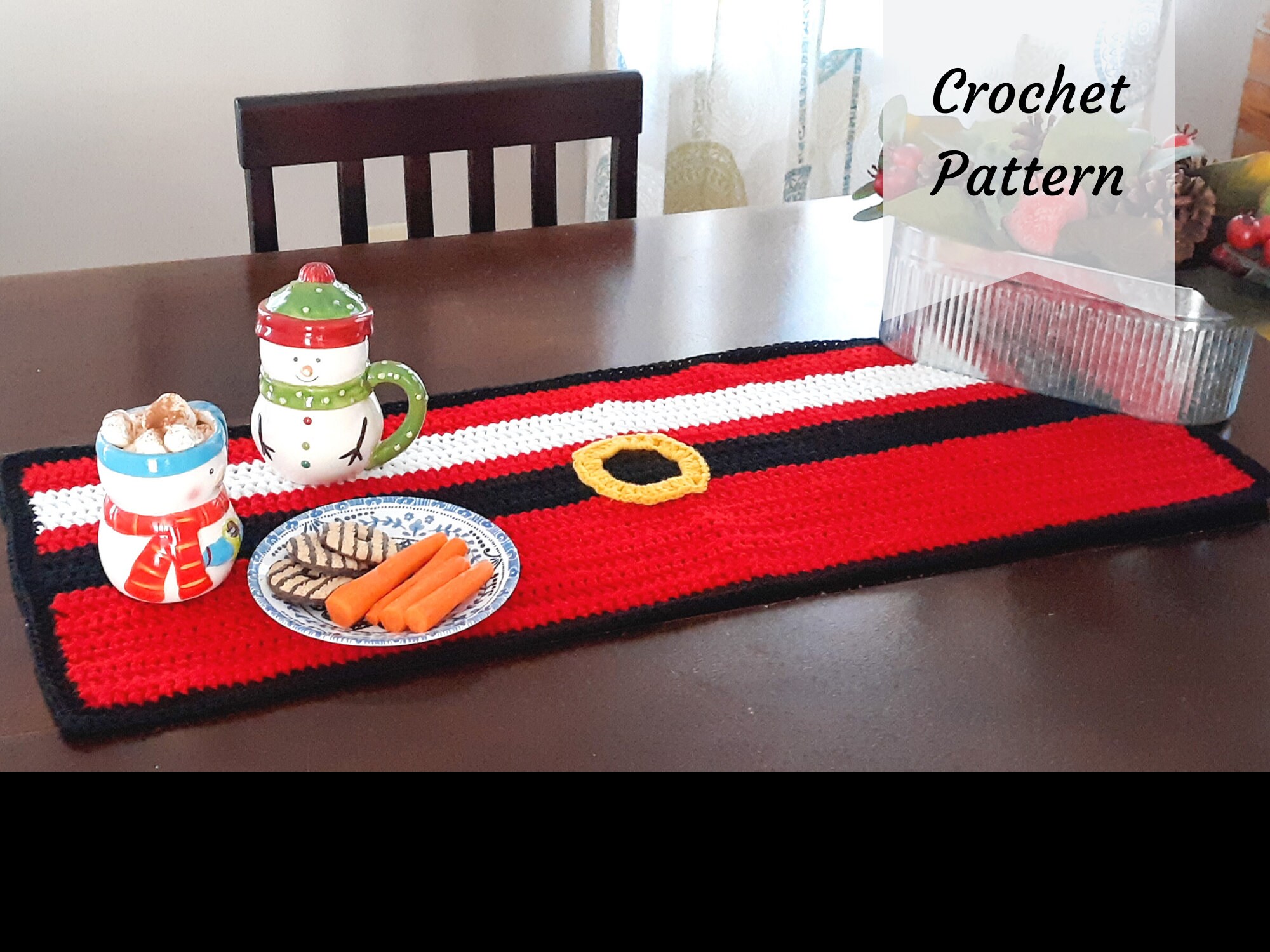 Santa Table Runner / Crochet Pattern / Santa / Christmas / Table ...
