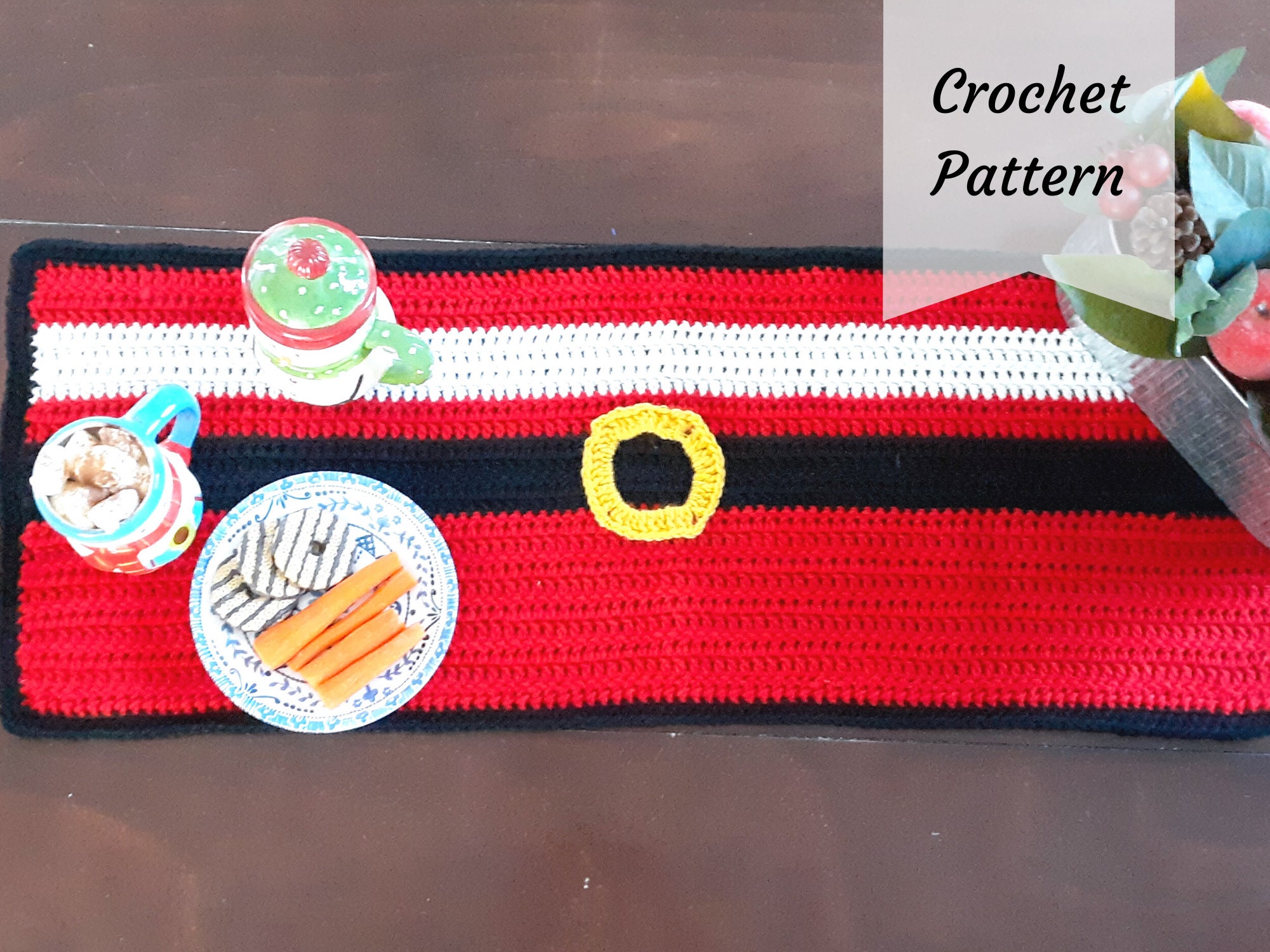 Santa Table Runner / Crochet Pattern / Santa / Christmas / Table ...