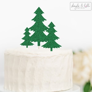 Evergreen Tree Cake Topper, Birthday Party Decorations, Smash Cake ...