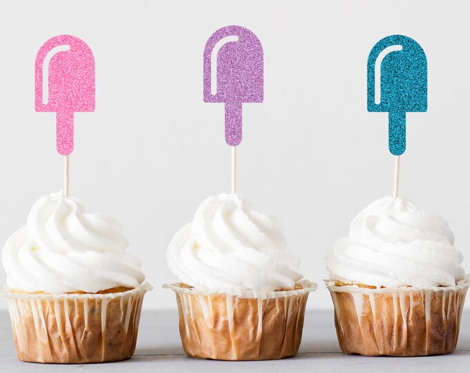 10 PCS Popsicle Cupcake Toppers for Kids Popsicle Ice Cream Birthday ...
