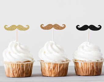 Little Man Cupcake Toppers Mustache Cupcake Toppers Little Man Party ...