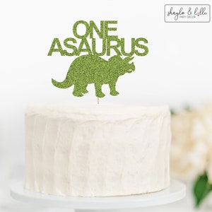 Oneasaurus Dinosaur Cake Topper, 1st Birthday Party Decorations, Smash ...