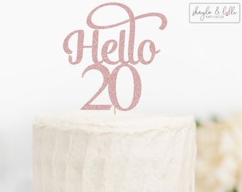 Hello 20 Cake Topper Birthday Cake Topper Twenty Cake Topper 20th ...