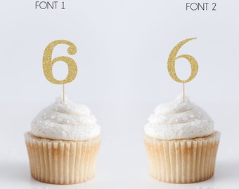 Number 6 Cupcakes - Etsy