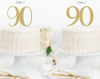 Glitter 90 Years Loved, Cake Topper. Ninety Cake Topper. 90th Birthday ...