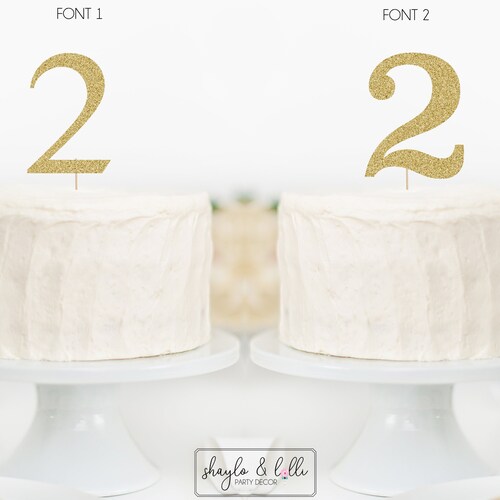 2 Cake Topper Two Cake Topper Age Cake Topper Number Cake | Etsy