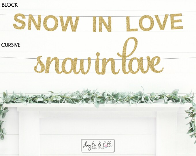 Snow in Love Banner, Snow in Love Banner With Snowflakes, Winter ...