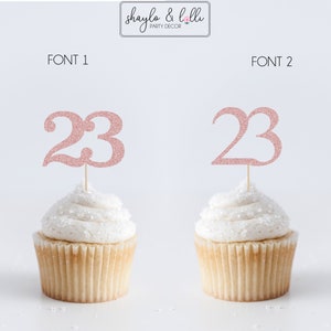 23 Cupcake Topper, 23rd Birthday Party, Anniversary Decorations - Etsy