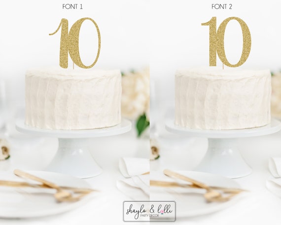 10 Cake Topper 10th Birthday Party Anniversary Decorations | Etsy