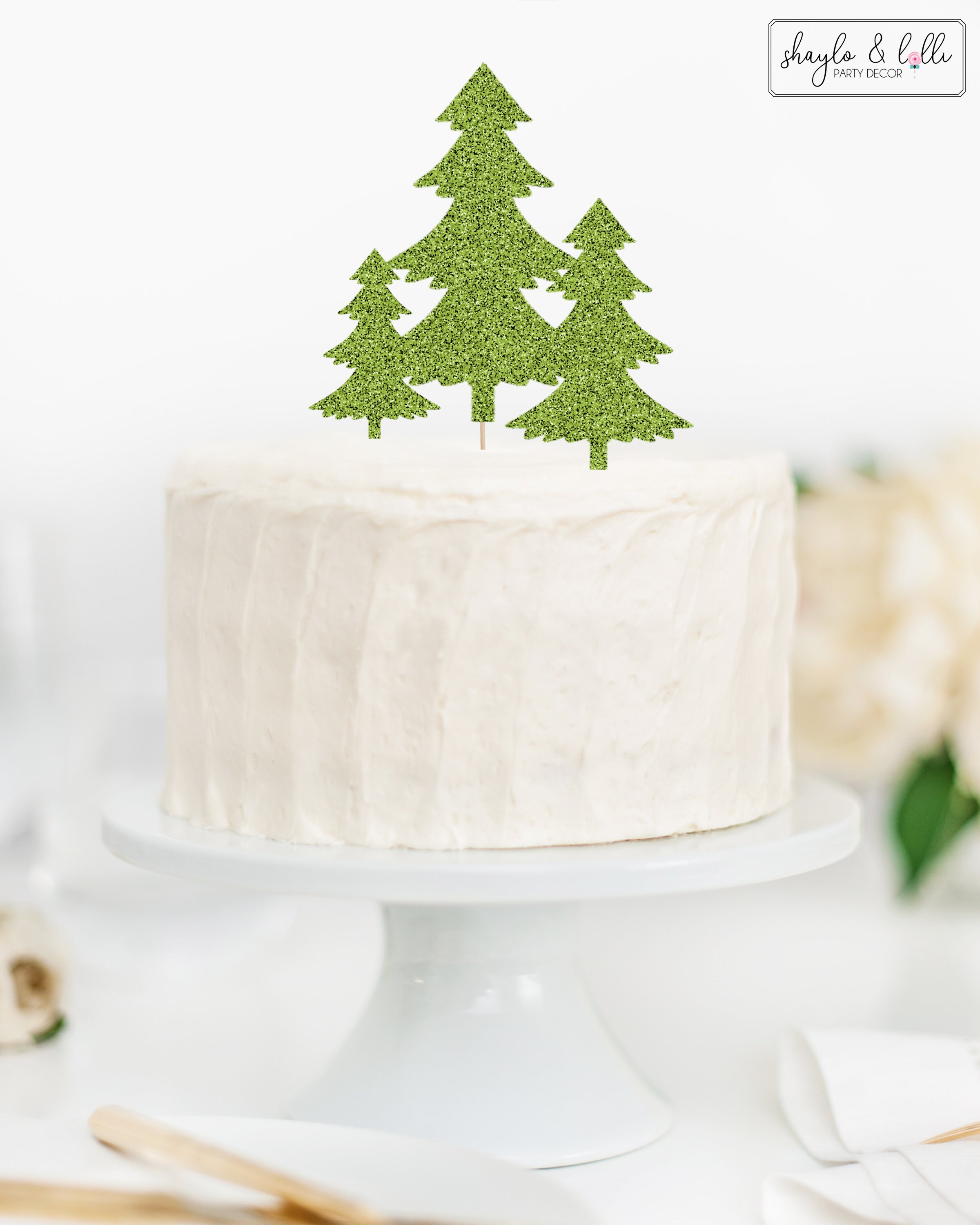 Evergreen Tree Cake Topper Birthday Party Decorations Smash - Etsy