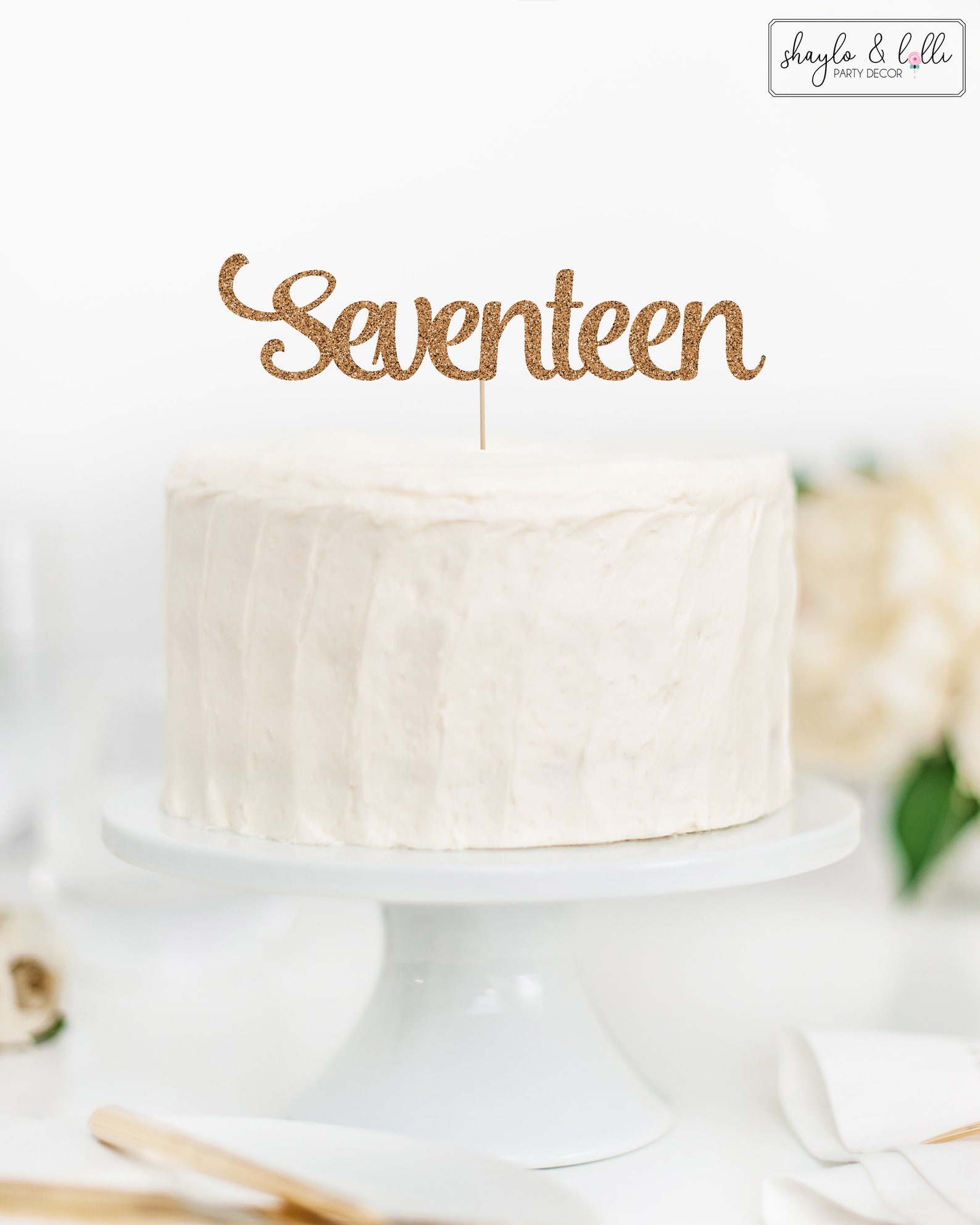 Seventeen Cake Topper. 17th Birthday Party Anniversary | Etsy