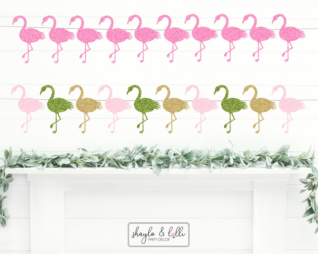 Flamingo Banner, Tropical Party Decorations, Bridal Shower - Etsy