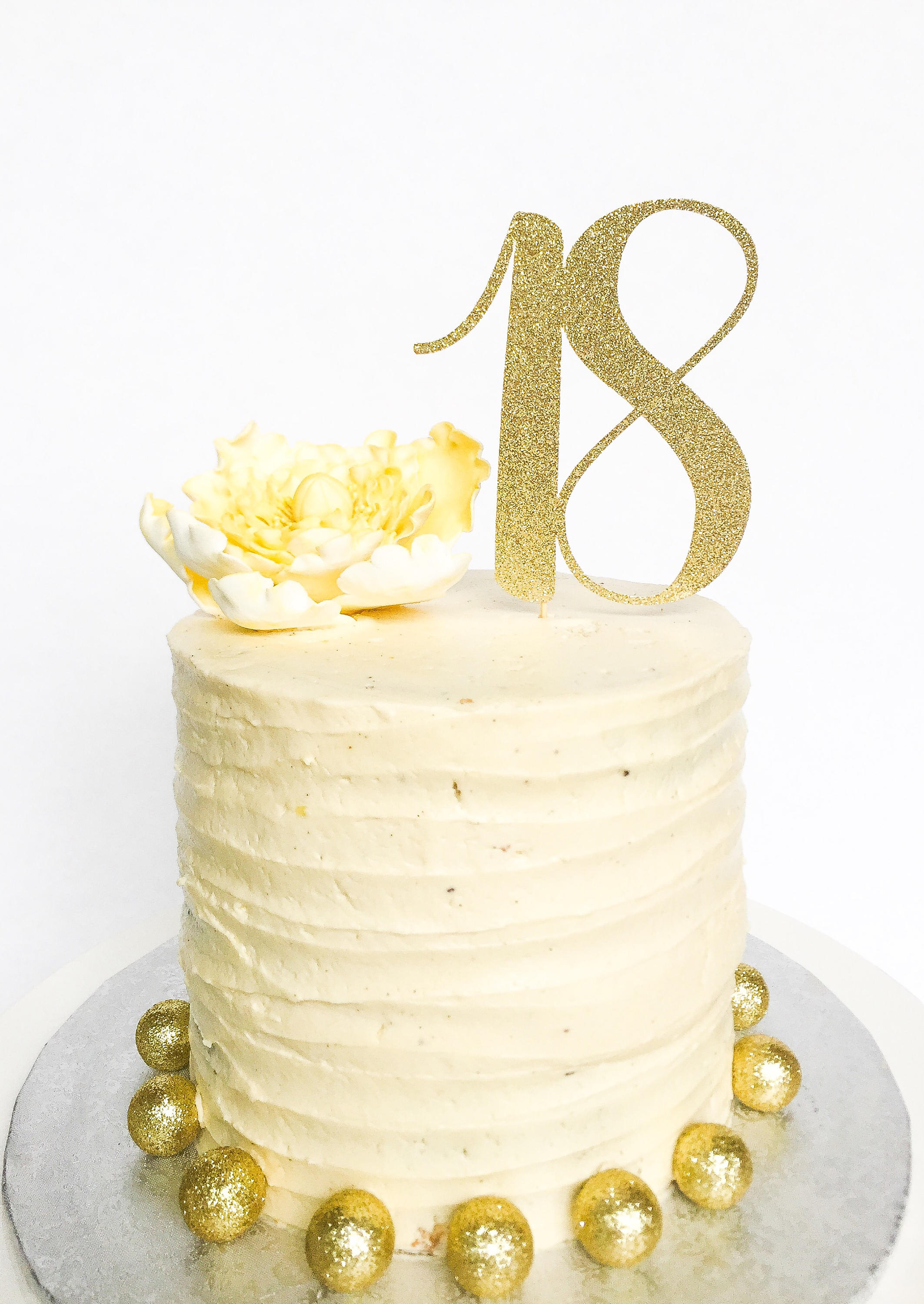 18 Birthday Cake Topper Eighteen Cake Topper Gold Glitter | Etsy